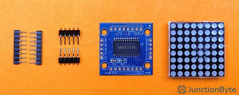8x8 MAX7219 LED Dot Matrix Display with 8051 Microcontroller