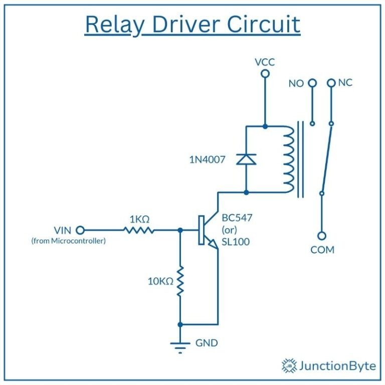 How to Control a Relay using an 8051 Microcontroller? | JunctionByte